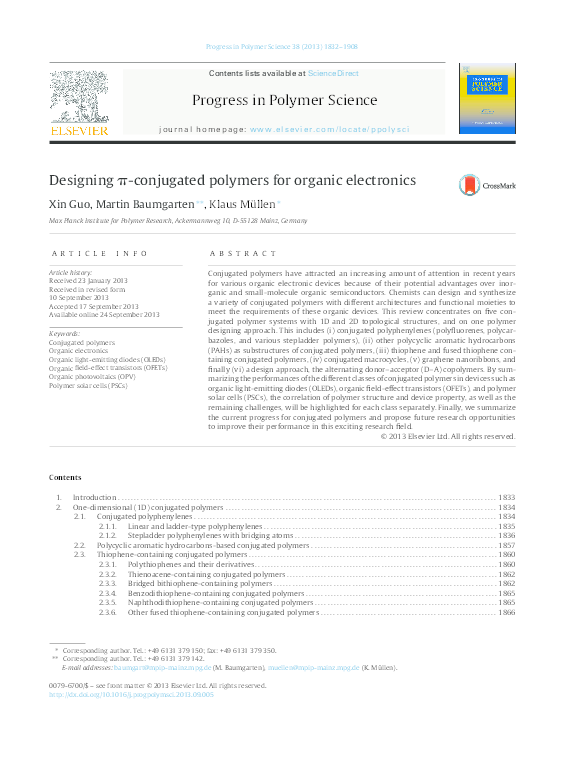 (PDF) Designing pi-Conjugated Polymers for Organic Electronics