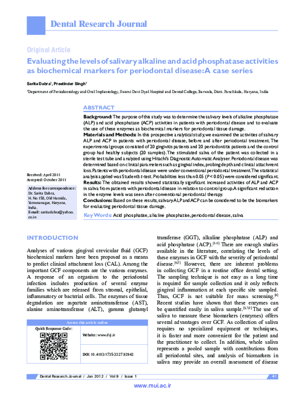 (PDF) 2012 ALP AND ASP IN SALIVA