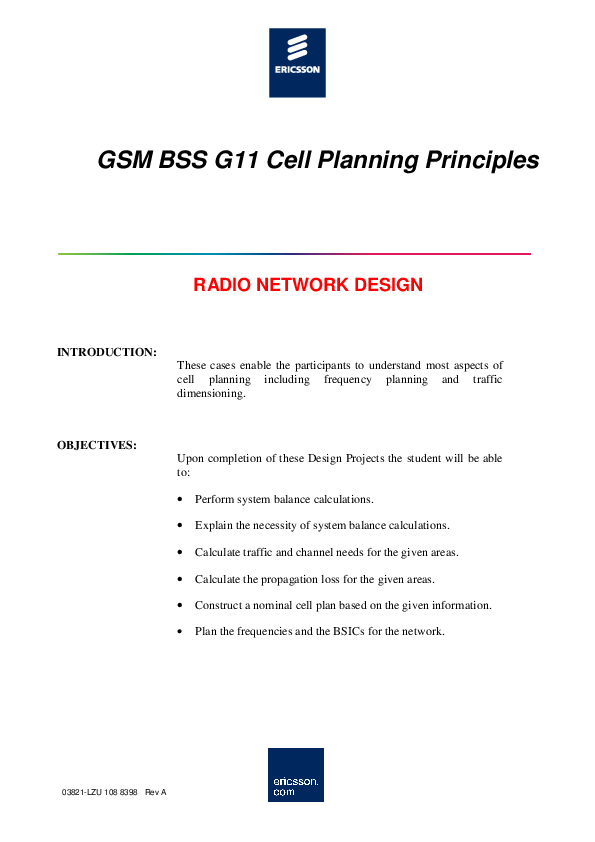 (PDF) Cell Planning Principles 900 Case