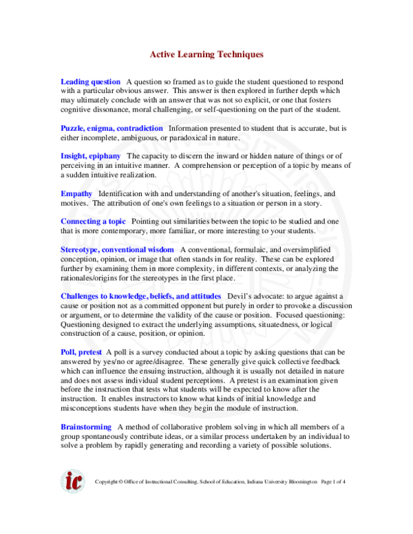 (PDF) Active learning techniques