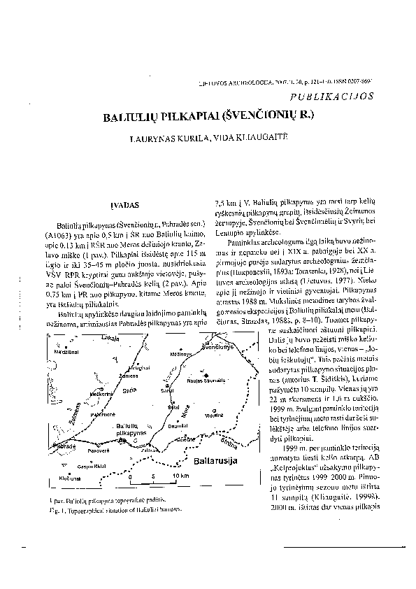 (PDF) Kurila, L., Kliaugaitė, V., 2007. Baliulių pilkapiai (Švenčionių ...
