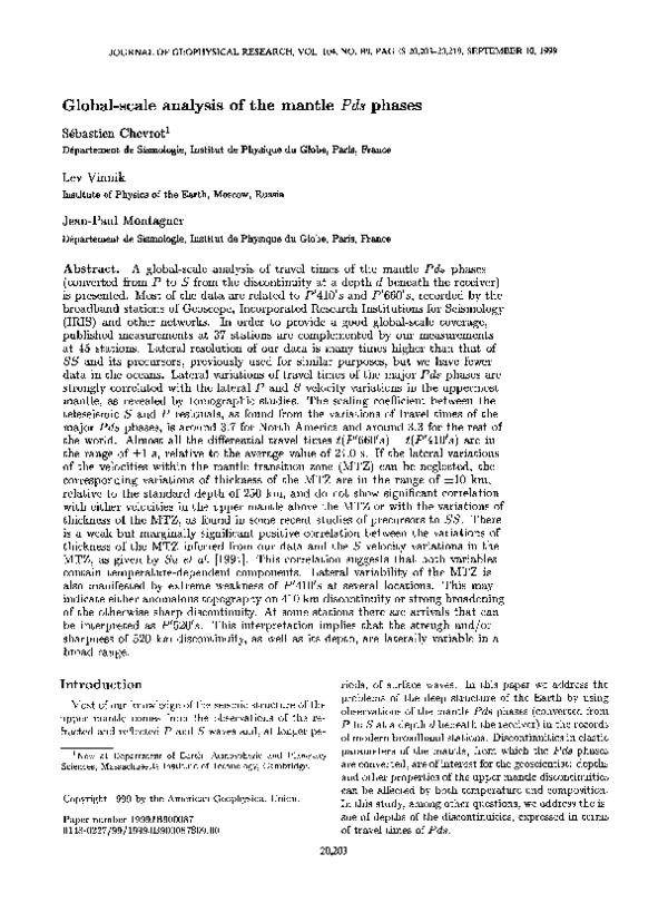 Global-scale analysis of the mantle Pds phases