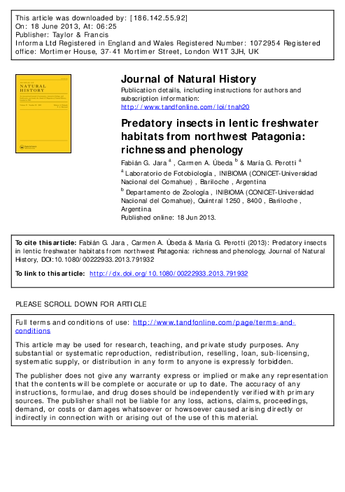 (PDF) Predatory insects in lentic freshwater habitats from northwest ...