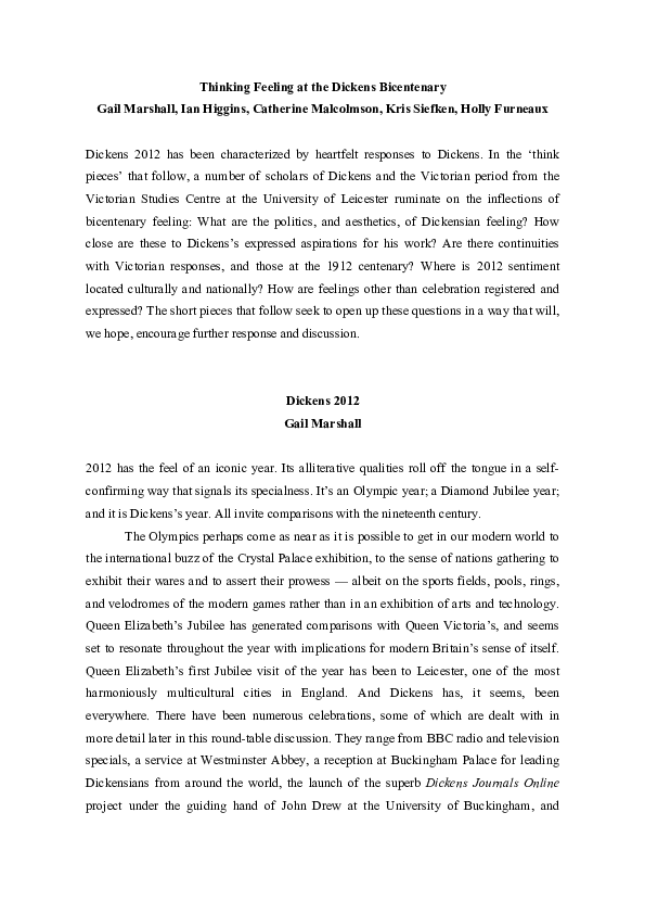 (PDF) The Space Between - Thought and Feeling at the Dickens ...