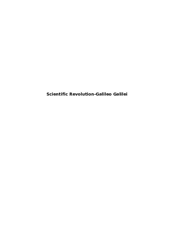 (DOC) Scientific Revolution-Galileo Galilei
