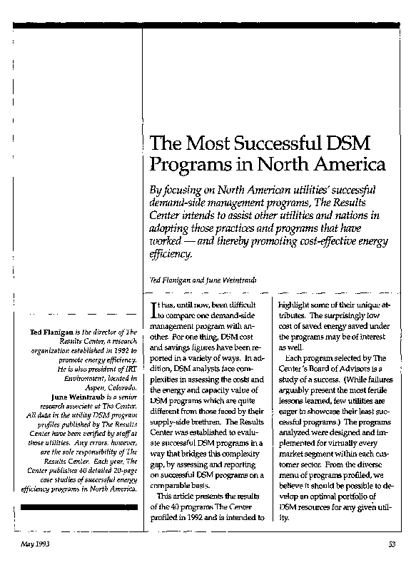 (PDF) The Most Successful DSM Programs in North America