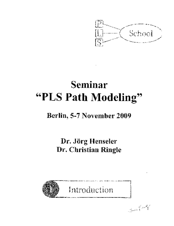 Pdf Pls Path Modeling Intro And Basic