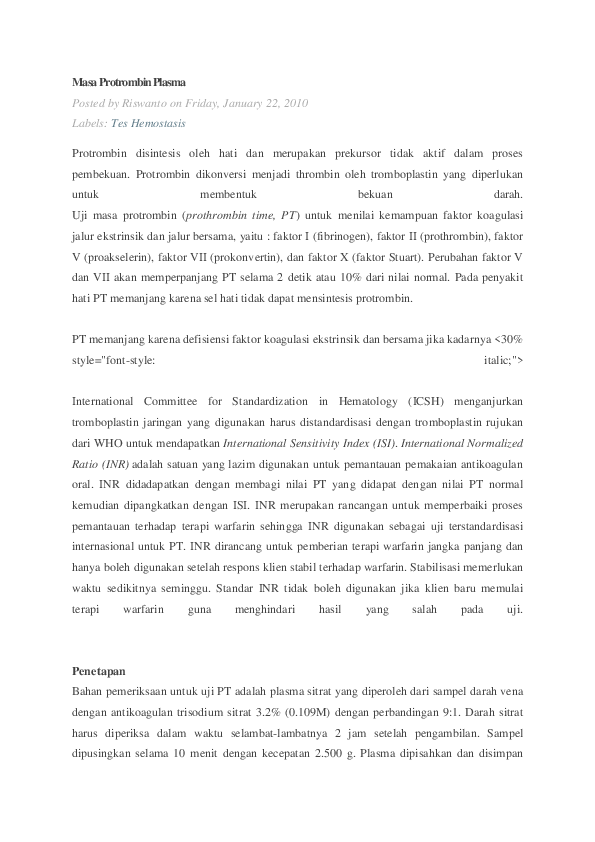 (DOC) Masa Protrombin Plasma