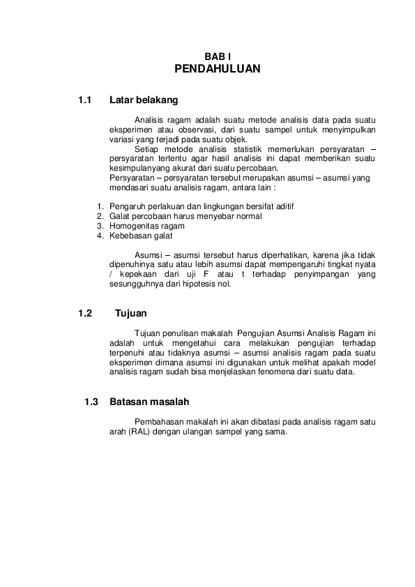 (PDF) Uji Asumsi ANOVA