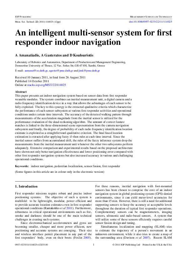 (PDF) An intelligent multi-sensor system for first