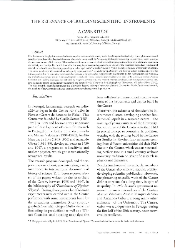 (PDF) The Relevance of Building Scientific Instruments A Case Study