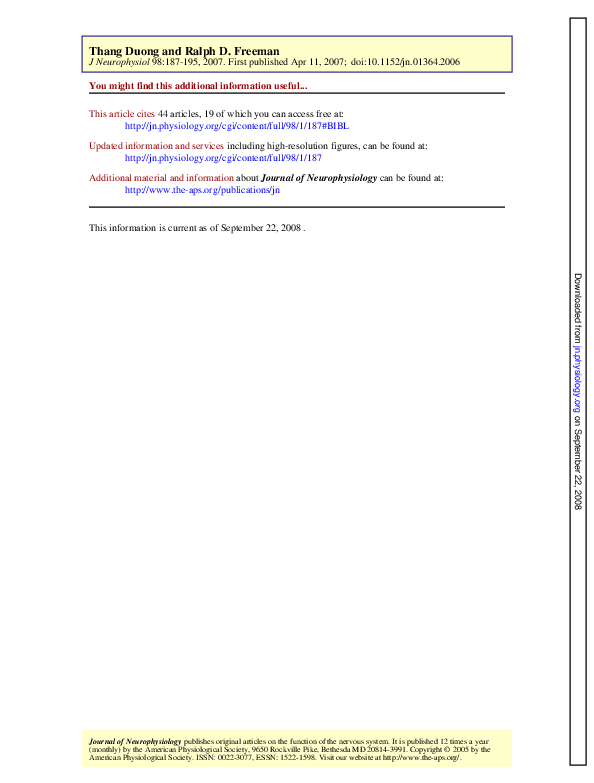 Pdf Spatial Frequency Specific Contrast Adaptation Originates In The Primary Visual Cortex