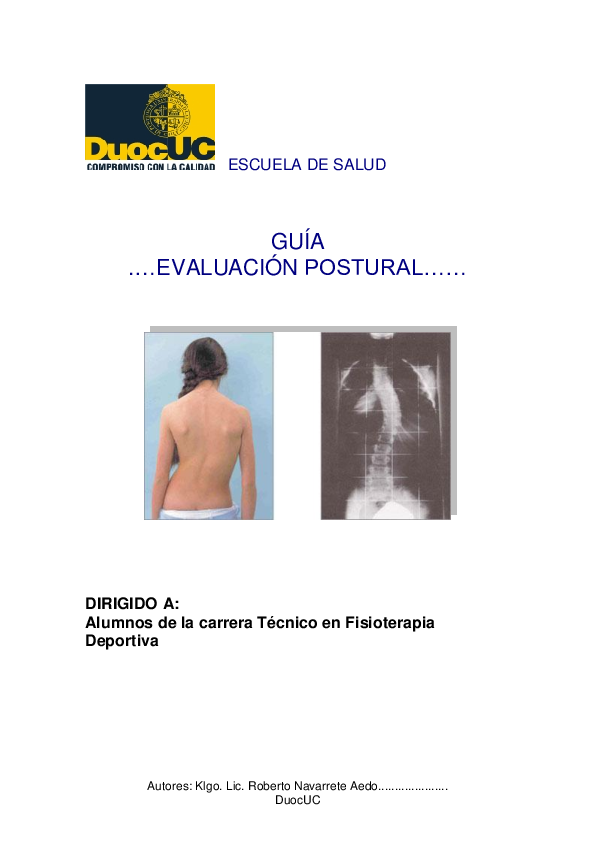 (PDF) Guia de Evaluación Postural