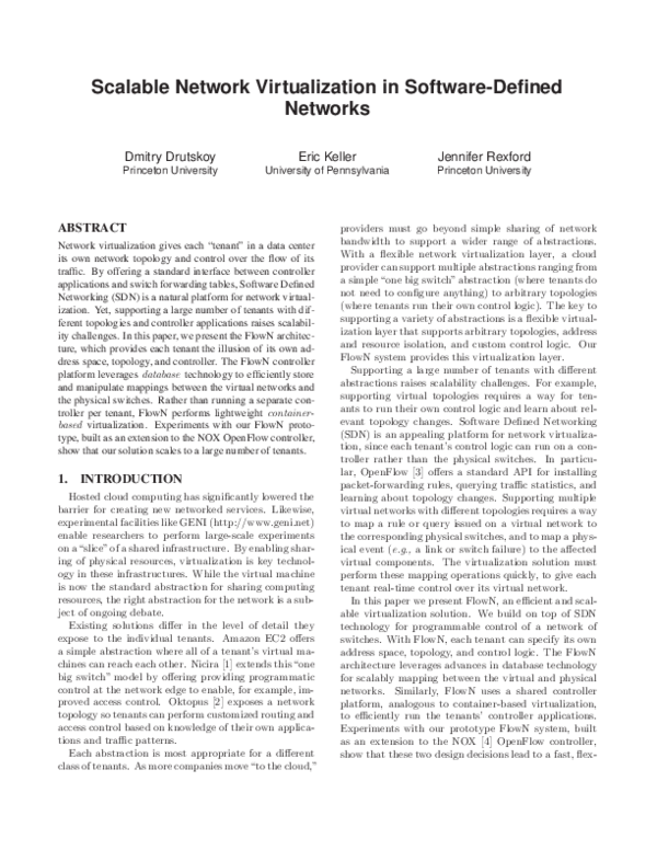 (PDF) software defined networking
