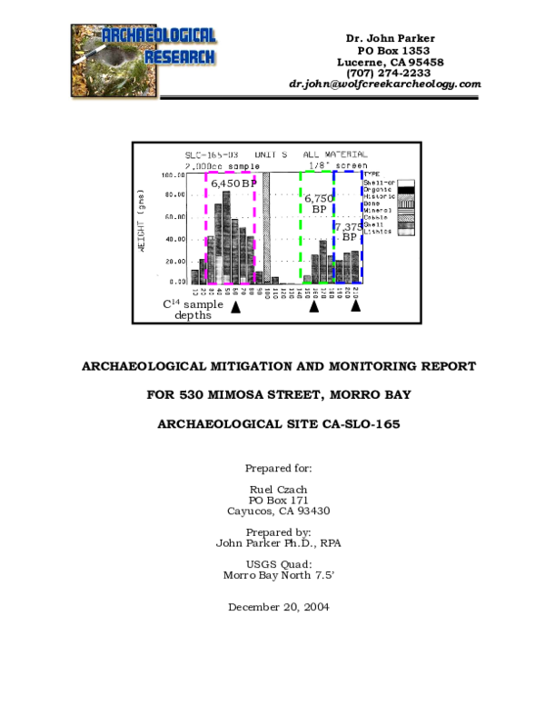 (PDF) Archaeological Mitigation and Monitoring Report for a portion of ...