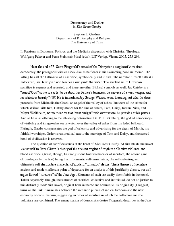 (PDF) An Introduction to Modernism and The Great Gatsby | Hebou Hebou ...