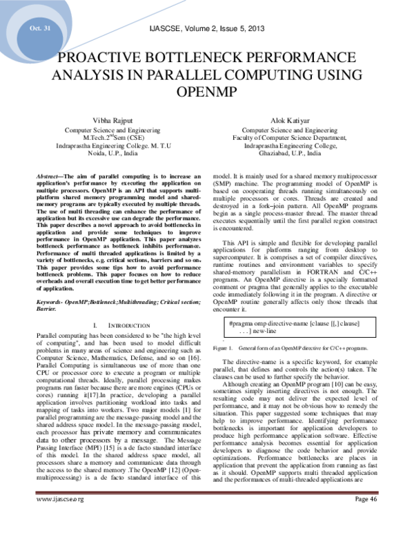 Proactive Bottleneck Performance Analysis in Parallel Computing Using OPENMP