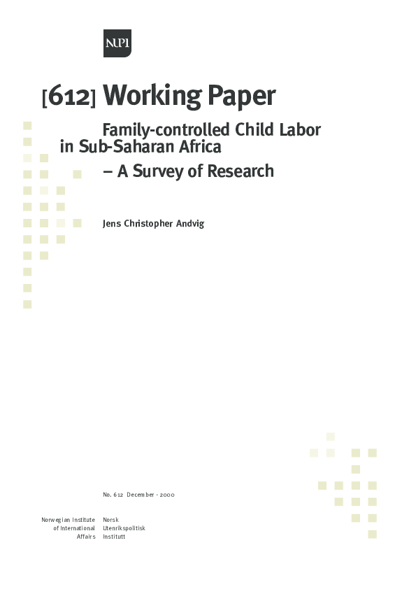 (PDF) Family-controlled Child Labor