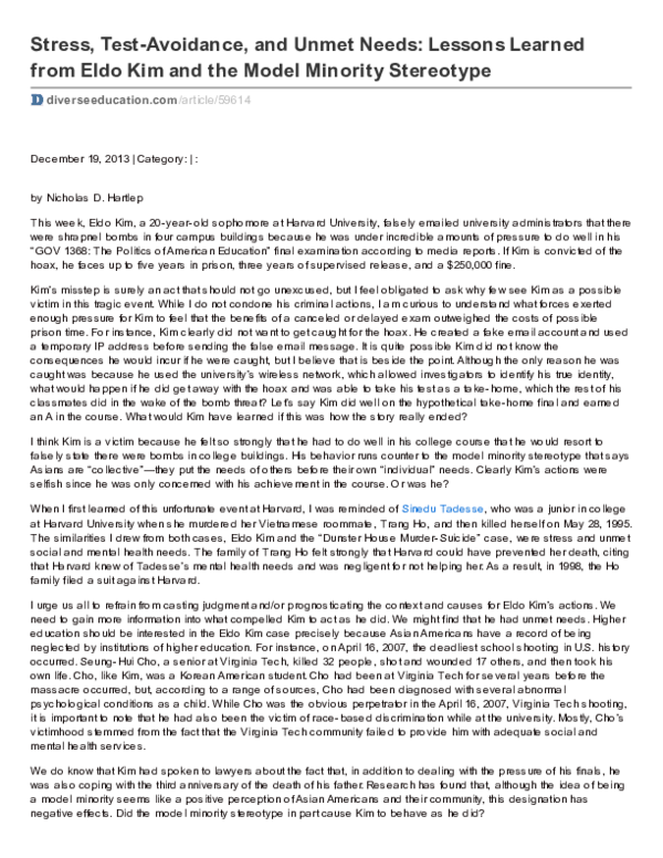 (PDF) Stress, Test-Avoidance, and Unmet Needs: Lessons Learned from ...