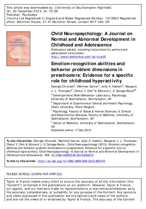 (PDF) Chronaki, Georgia, Garner Matthew, Hadwin, Julie, Thompson ...