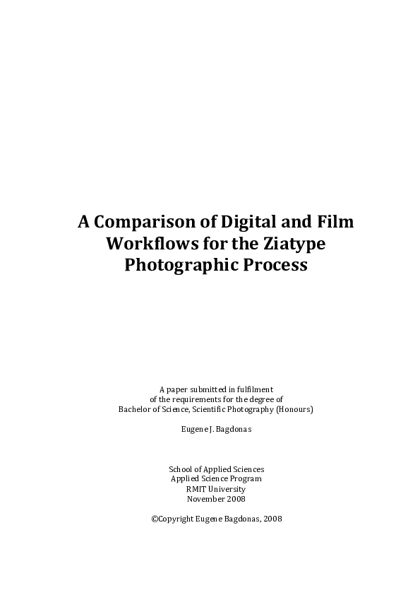 (PDF) A Comparison of Digital and Film Workflows