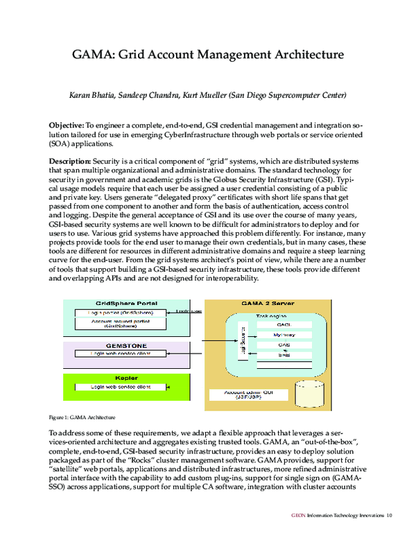 (PDF) GAMA: Grid Account Management Architecture