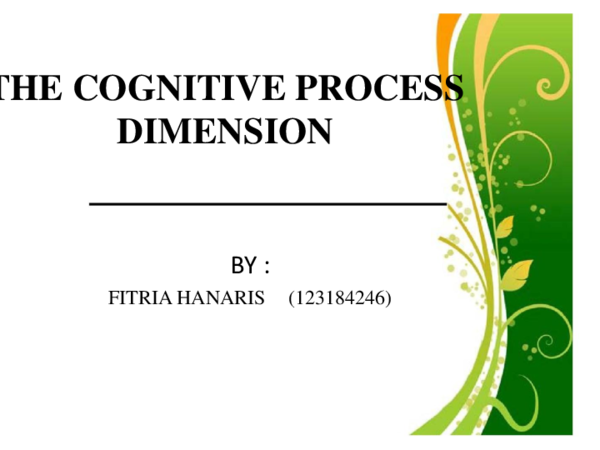 (PPT) THE COGNITIVE PROCESS DIMENSION