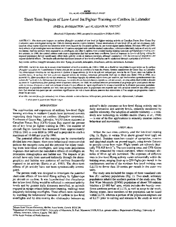 PDF Short Term Impacts Of Low Level Jet Fighter Training On Caribou In Labrador Tundra pdf-short-term-impacts-of-low-level-jet-fighter-training-on-caribou-in-labrador-tundra