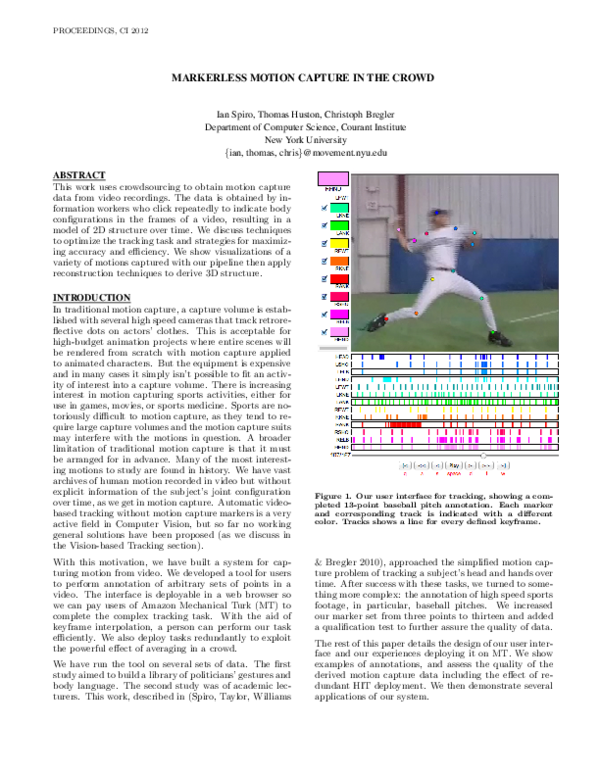 (PDF) Markerless Motion Capture in the Crowd