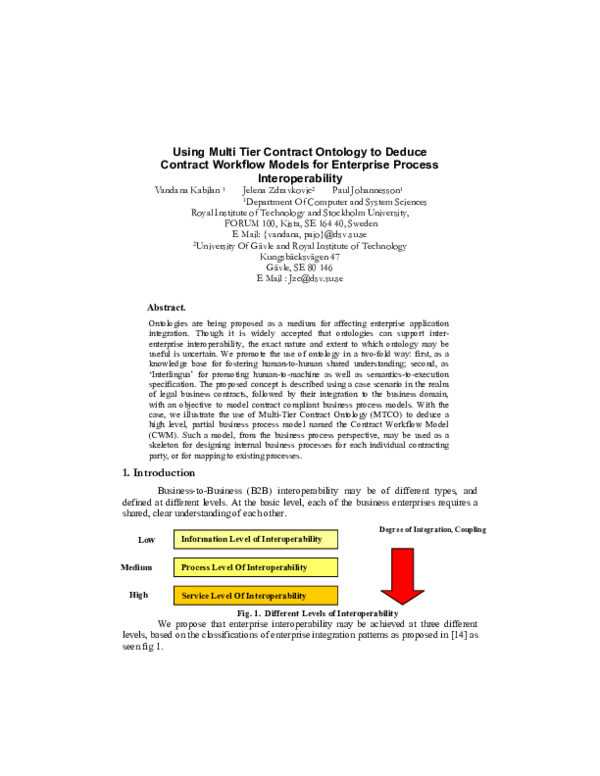 (PDF) Using Multi Tier Contract Ontology to Deduce Contract Workflow ...