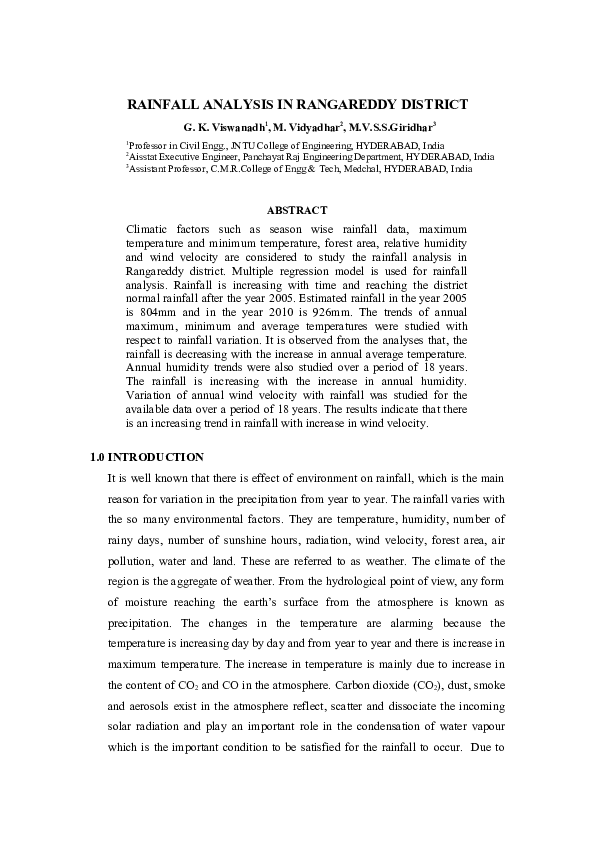 (DOC) RAINFALL ANALYSIS IN RANGAREDDY DISTRICT