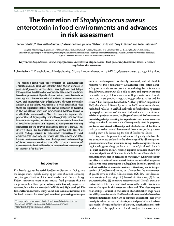 (PDF) Staphylococcus enterotoxin