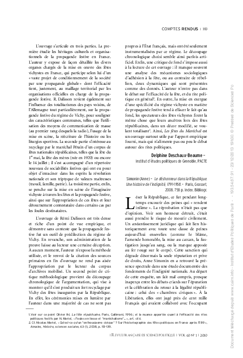 (PDF) Anne Simonin, Le déshonneur dans la République. Une histoire de l ...