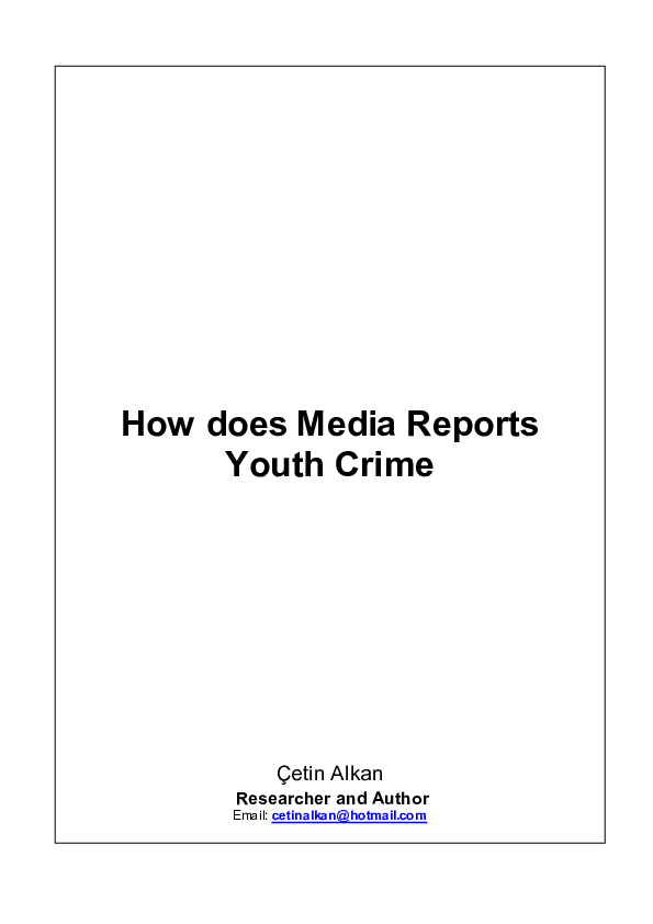 (PDF) How does the Media Reports Youth Crime