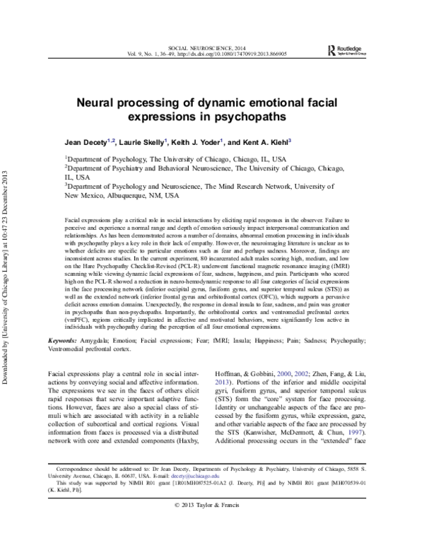 (PDF) Neural processing of dynamic emotional facial expressions in ...