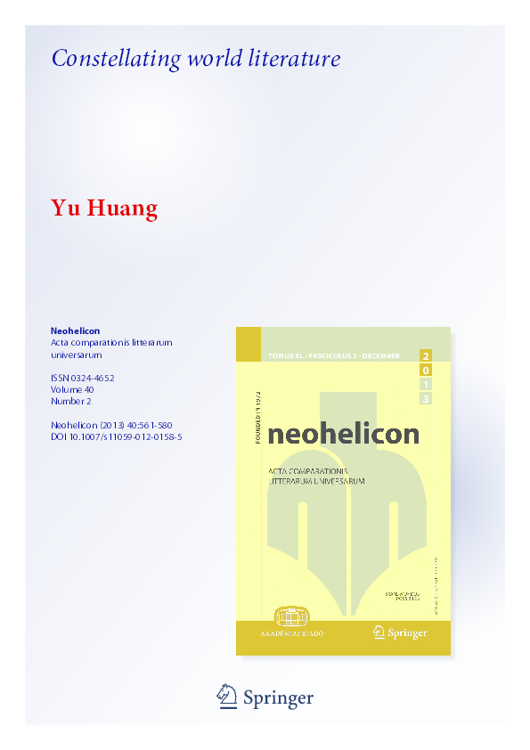 (PDF) Neohelicon - Constellating World Literature