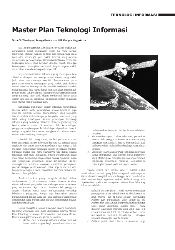 (PDF) Master plan teknologi informasi