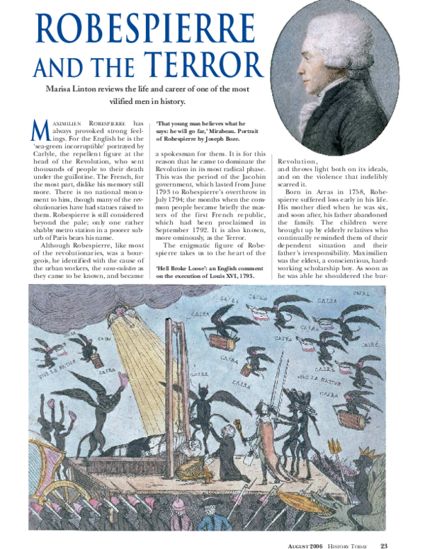 (PDF) Robespierre and the Terror