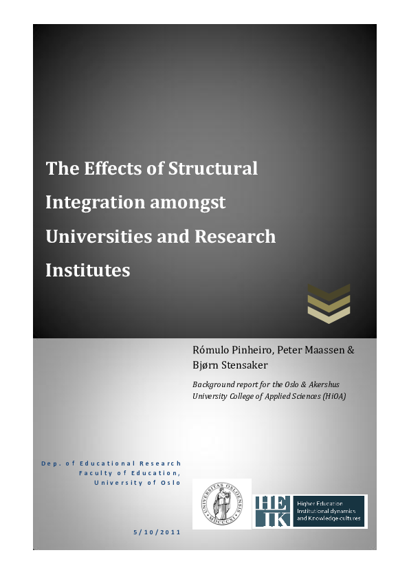(PDF) The Effects of Structural Integration amongst Universities and ...