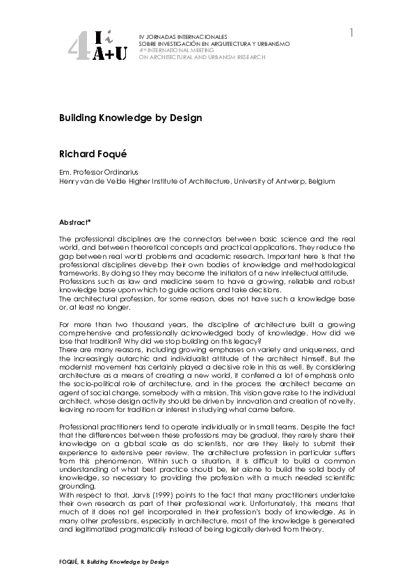 (PDF) Building Knowledge by Design-Richard Foque