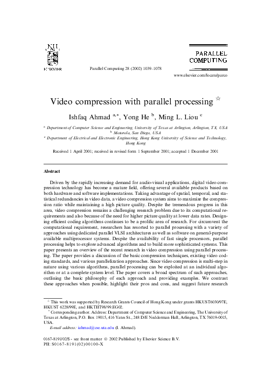 (PDF) Cascaded mpeg rate control for simultaneous improvement of accuracy and | 伟 陈 - Academia.edu