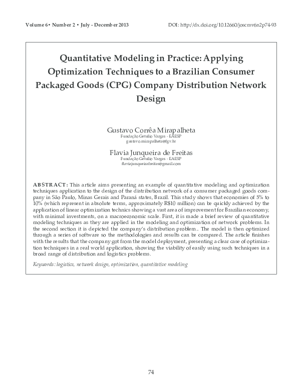 (PDF) Quantitative Modeling in Practice: Applying Optimization ...