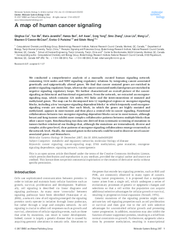 (PDF) A map of human cancer signaling