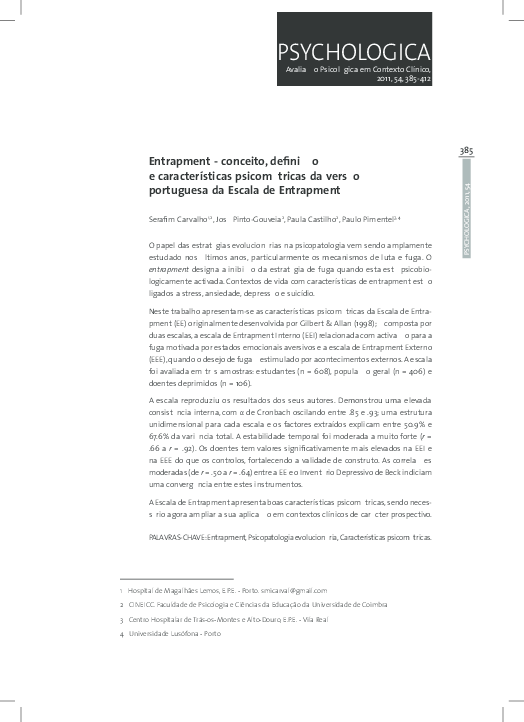 (PDF) Entrapment - conceito, definição e características psicométricas ...