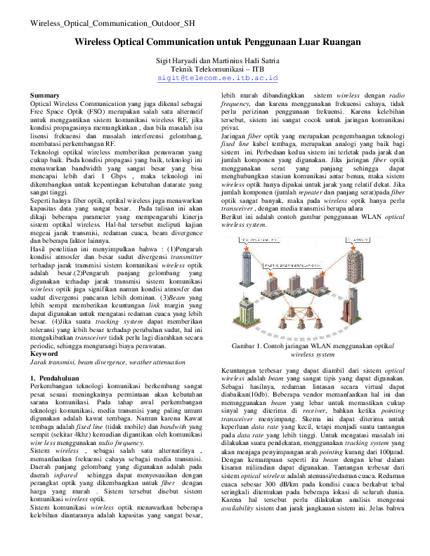 (PDF) Wireless Optical Communication Outdoor SH