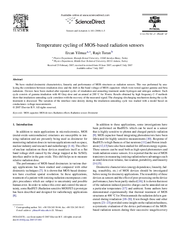 (PDF) Temperature cycling of MOS-based radiation sensors