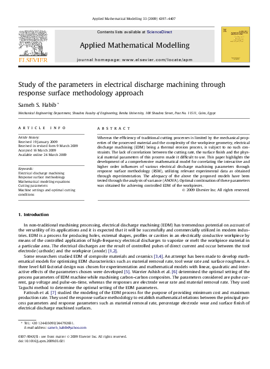 (PDF) Modelling of Surface Roughness in Coated Wire Electric Discharge Machining through ...