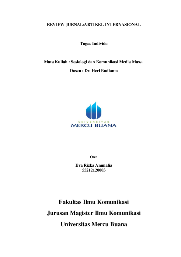 (DOC) Contoh Teori efek media massa