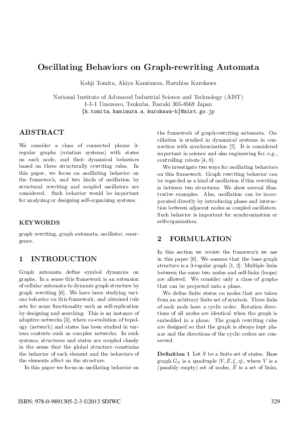 (PDF) Oscillating Behaviors on Graph-rewriting Automata