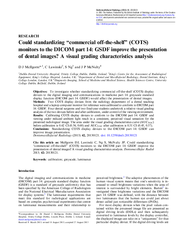 (PDF) DICOM GSDF calibration.